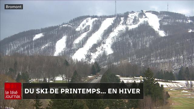 Du ski de printemps l'hiver à Bromont | Le téléjournal Estrie