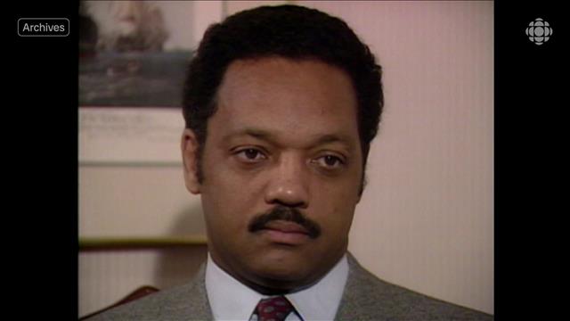 Portrait de Jesse Jackson lors de sa campagne présidentielle de 1988 ...